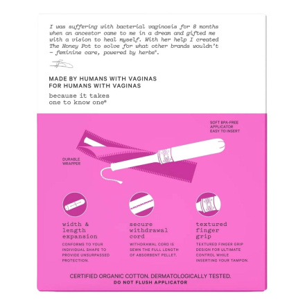The Honey Pot Organic Cotton Tampons Regular at Natura Market