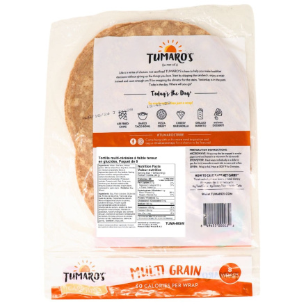 Tumaro’s Carb Wise Multigrain Wraps at Natura Market