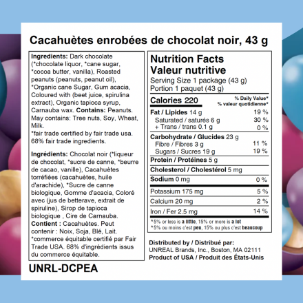 Unreal Dark Chocolate Covered Peanuts Snack Pack in Canada | Lower ...