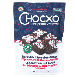 ChocXO Dark Milk Chocolate Snaps Peppermint Cookie Crunch at NaturaMarket